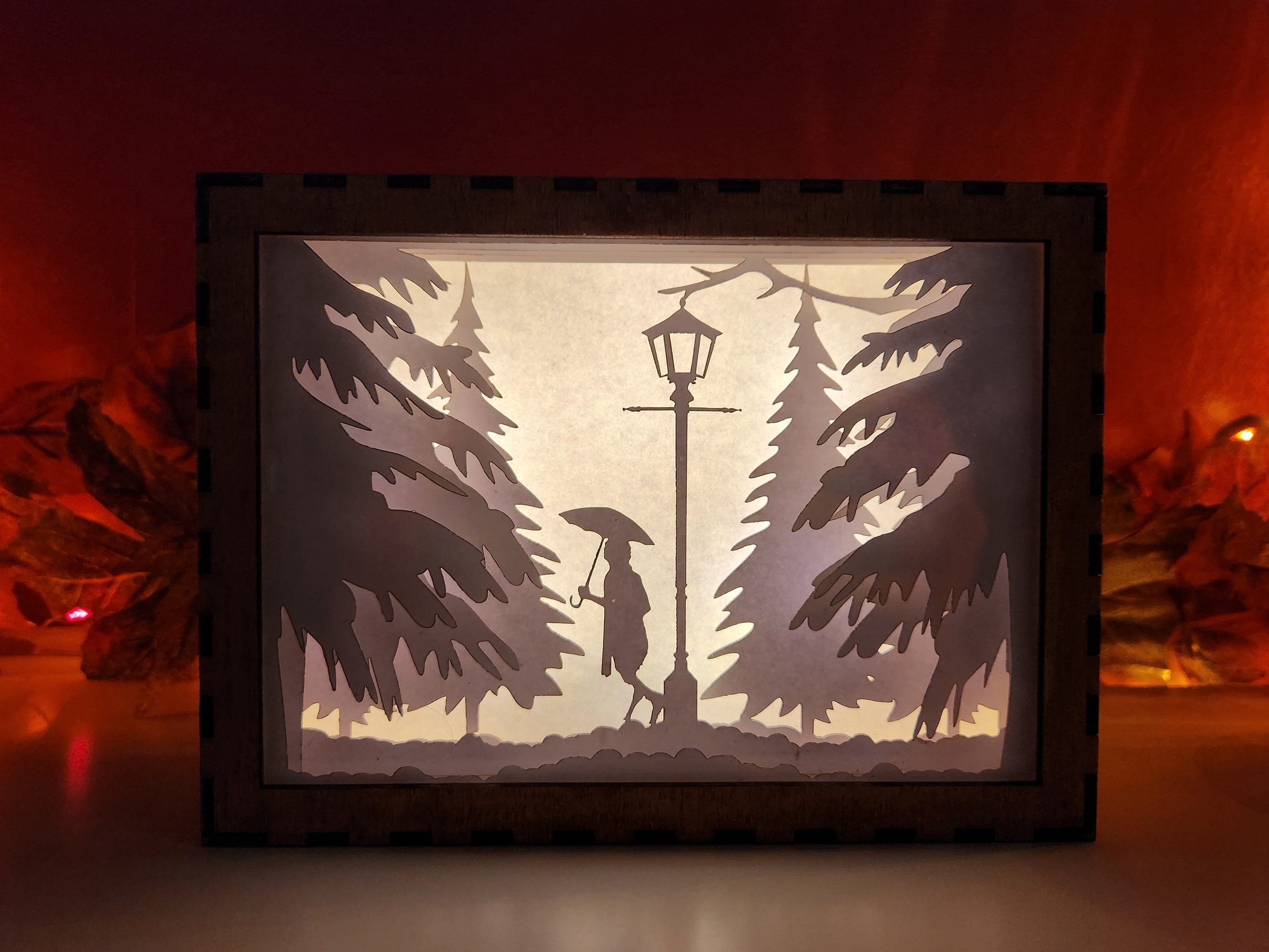 Handcrafted Narnia Shadow Box Light - Mr. Tumnus - Etsy