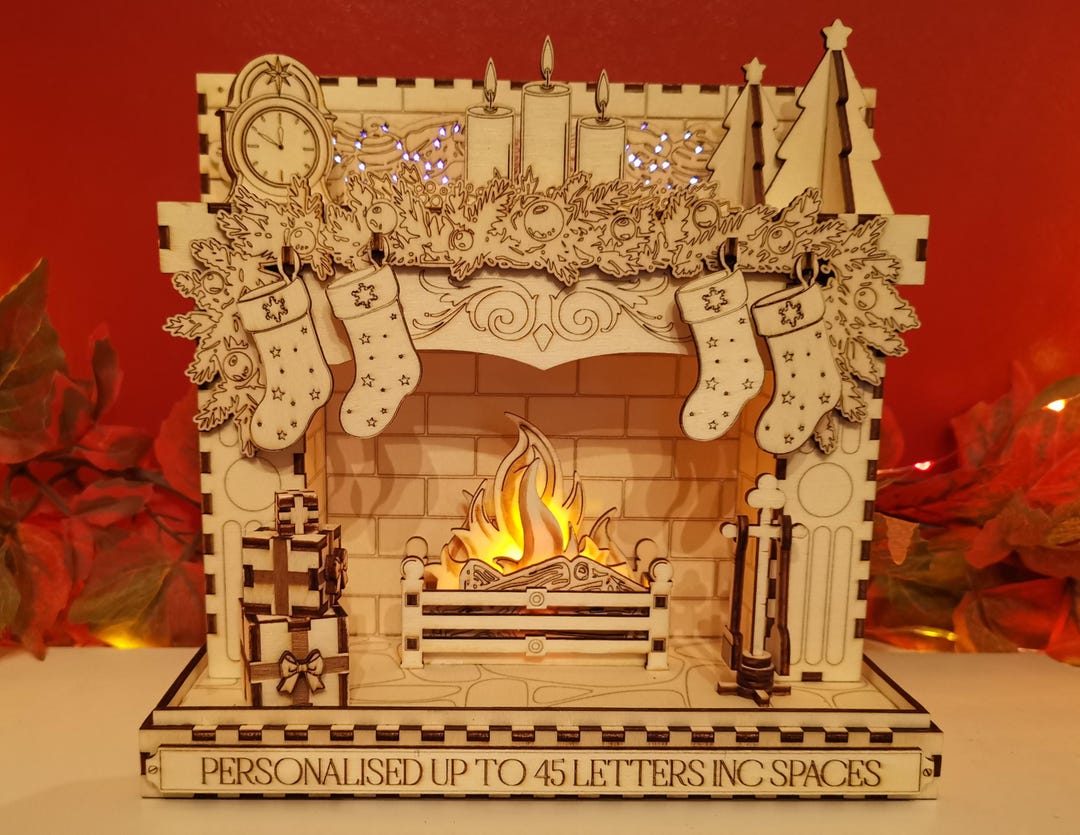 Prelit Christmas Fireplace With Flickering Fire and Optional ...
