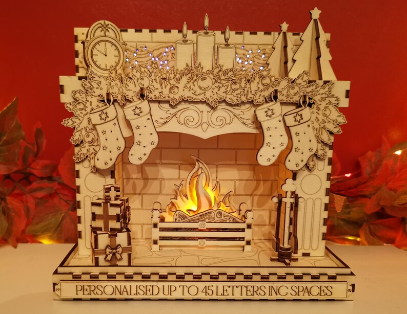 Prelit Christmas Fireplace With Flickering Fire and Optional ...