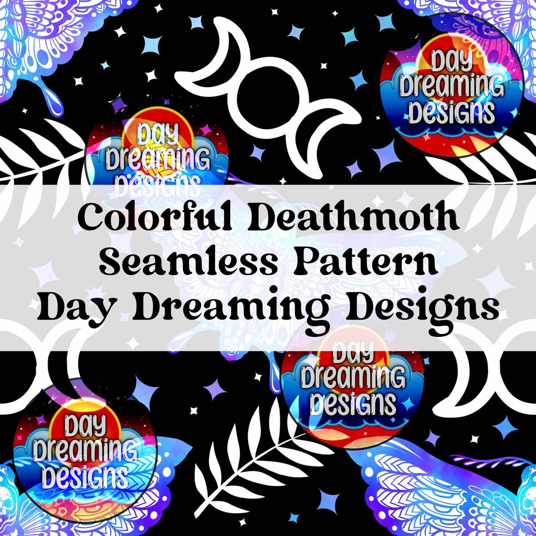 Colorful Death Moths Seamless Pattern | Whimsical Moth Design for ...