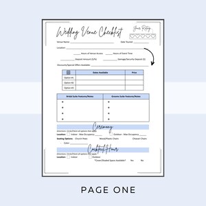 Wedding Venue Tour Checklist Printable PDF Download - Etsy