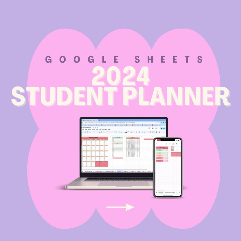 2024 Student Planner google Sheets - Etsy