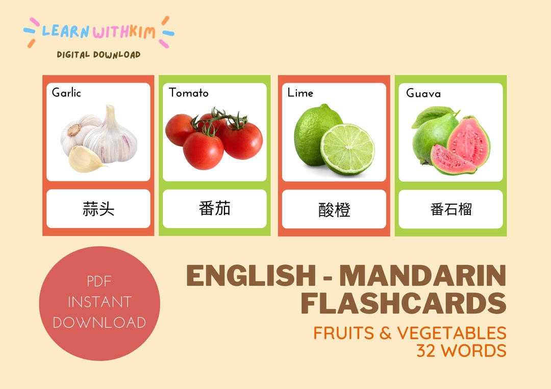 Montessori Flash Cards • Real Images • Fruits/vegetables Flash Cards ...