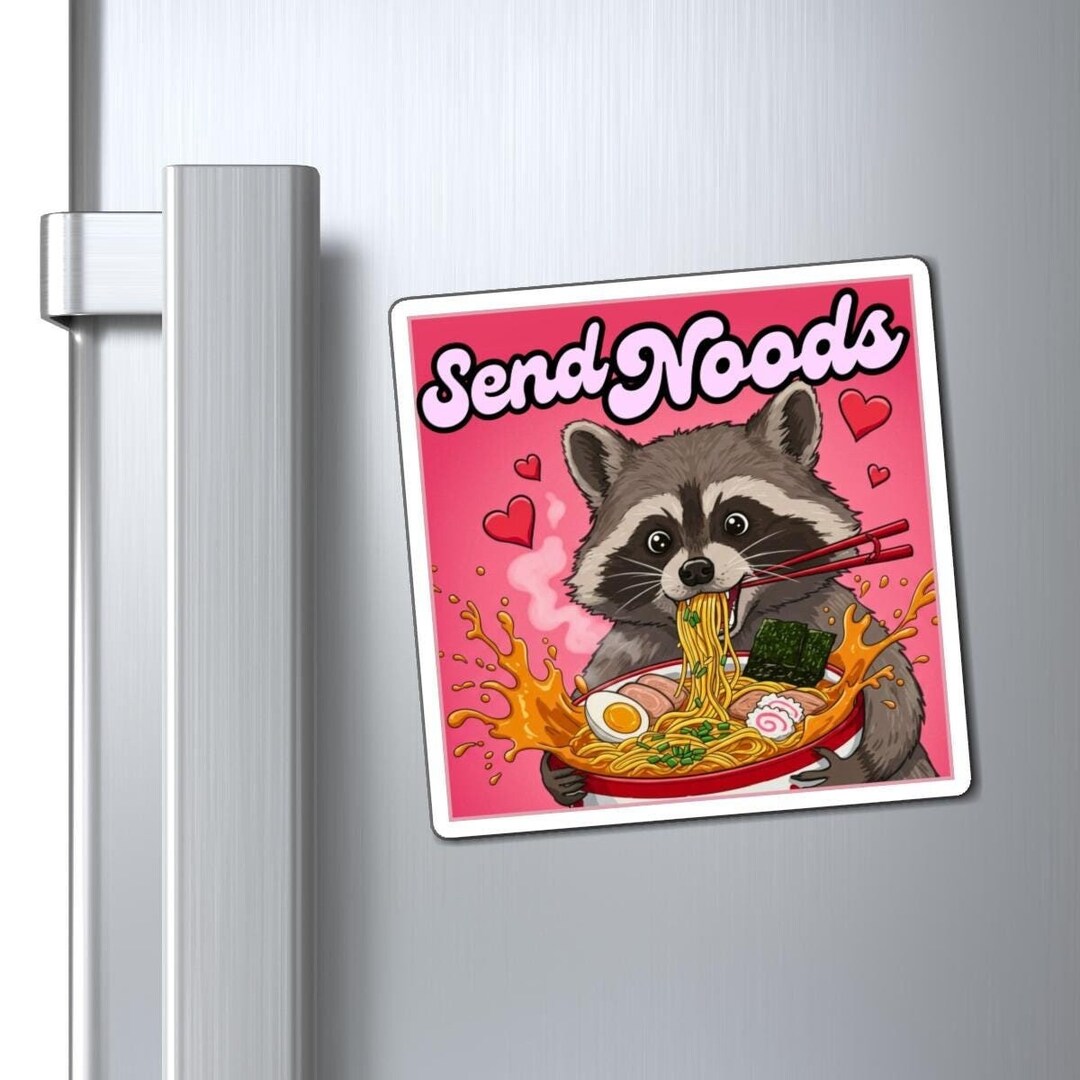Ramen Raccoon Magnet, Noodles Fridge Decor, Kitchen Accessory, Cute ...