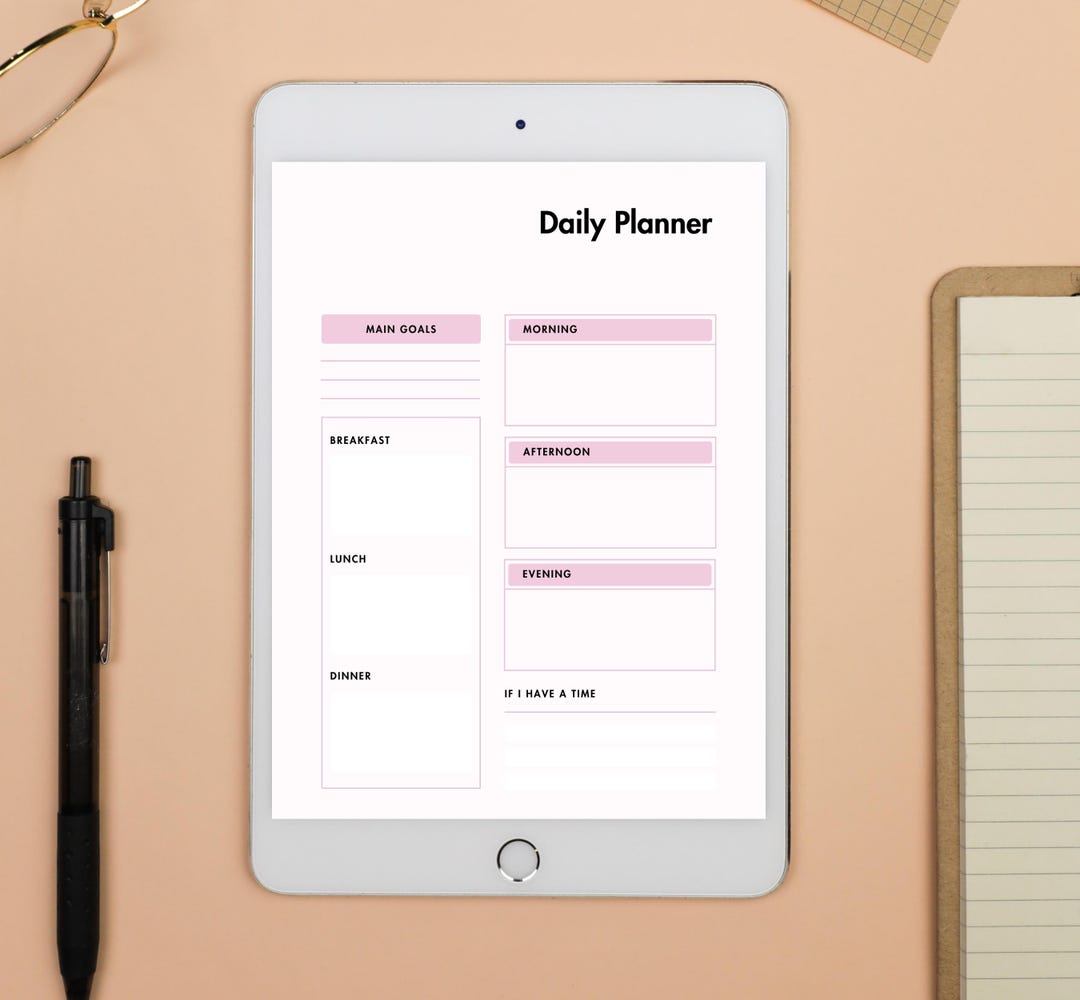 2025 Pink Daily Planner: Habit Tracker, A4 A5 Letter (PDF) - Etsy