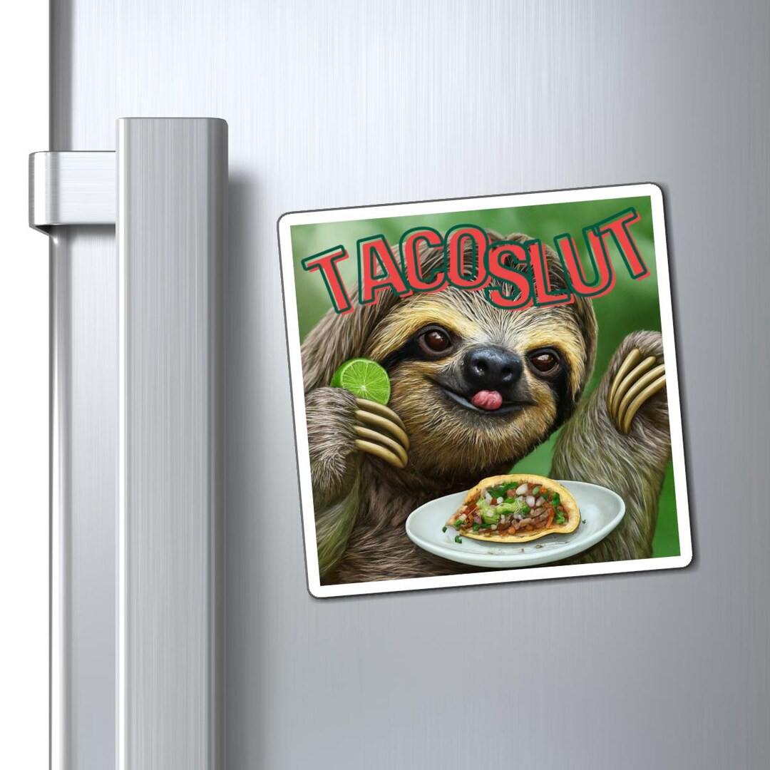 Funny Sloth Fridge Magnet: Quirky Taco Lover Gift - Etsy