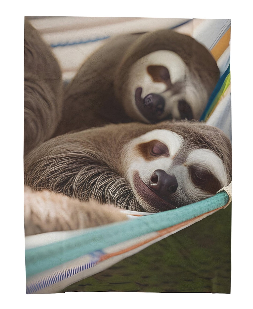 Sleepy Sloths Plush Blanket Sloths on Blanket Sloth Cozy Blanket Throw ...