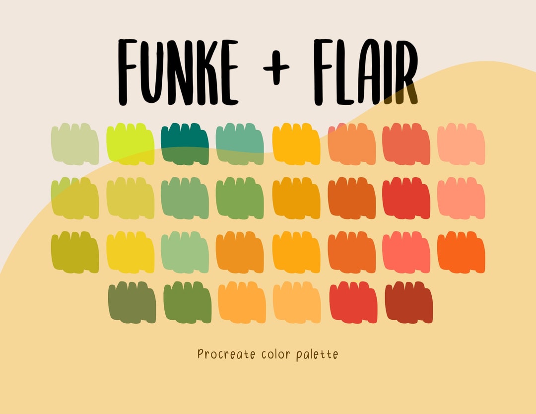 Funke + Flair Procreate Palette | 30 Bright Retro Colors (.swatches ...