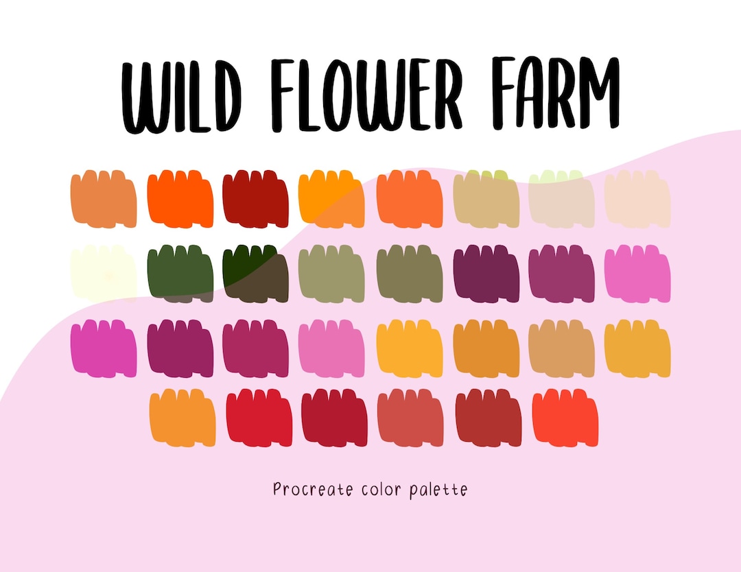 Wild Flower Farm Procreate Color Palette (30 Colors, .swatches File) - Etsy