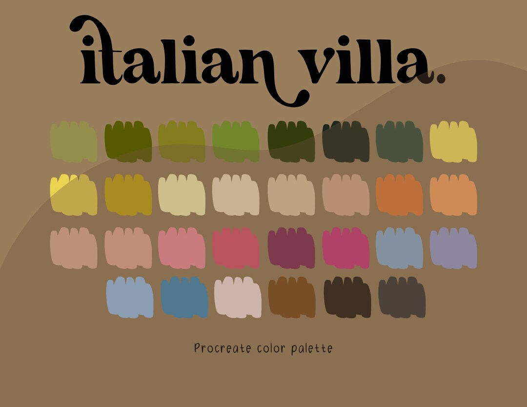 Italian Villa Procreate Color Palette // Italian Countryside / 30 ...