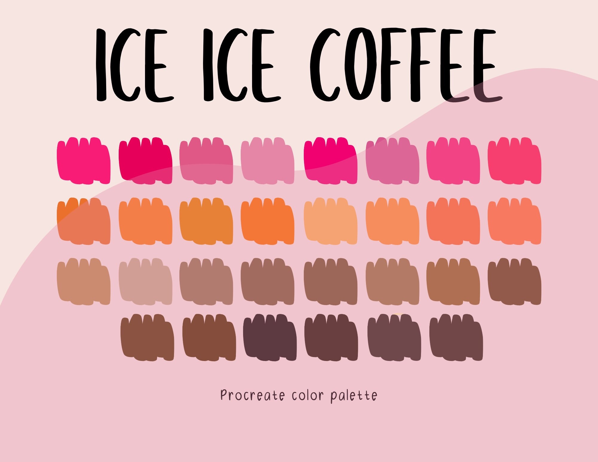 Ice Ice Coffee Procreate Color Palette // Iced Coffe Insides / 30 ...