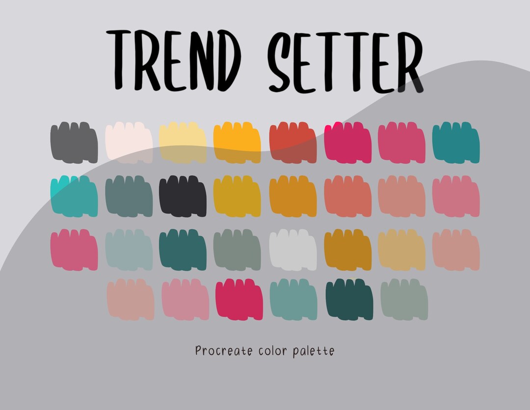 Trend Setter Procreate Color Palette // Trendy Colors / 30 Colors ...