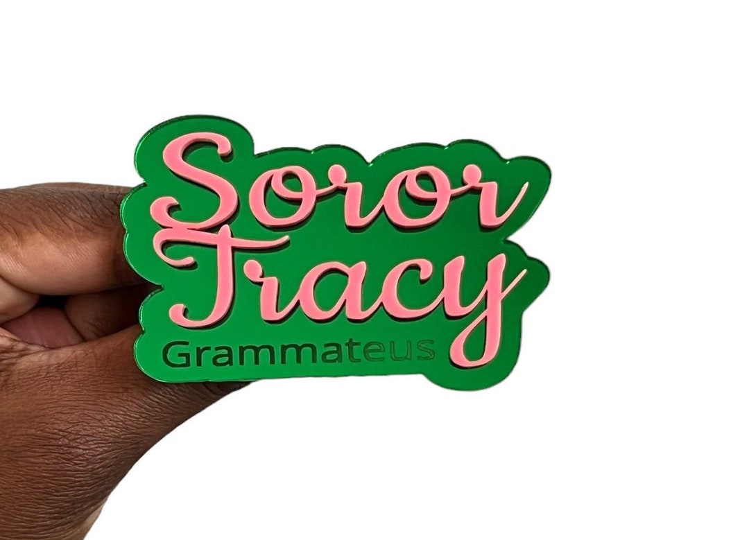 Soror Name Pin, Mirrored Custom Chapter Officer Name Pin, Pink and ...