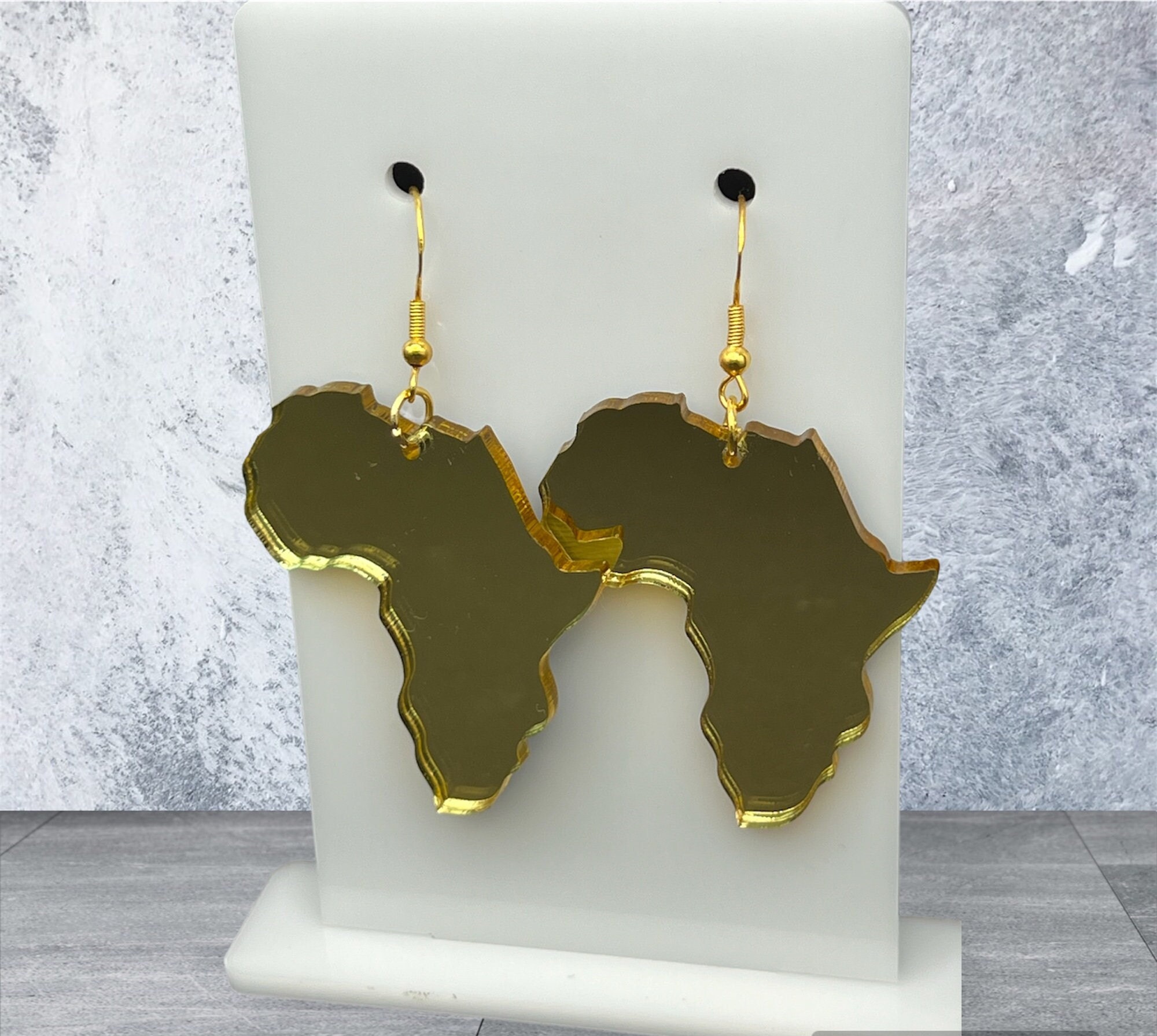 Africa Earring, Afrocentric Earring, Statement Earring, Gold Earrings ...