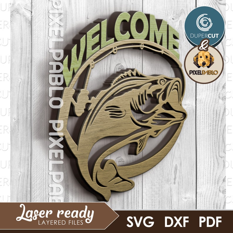 Fishing Welcome Sign SVG: Laser Cut Cabin Decor (digital Download) - Etsy