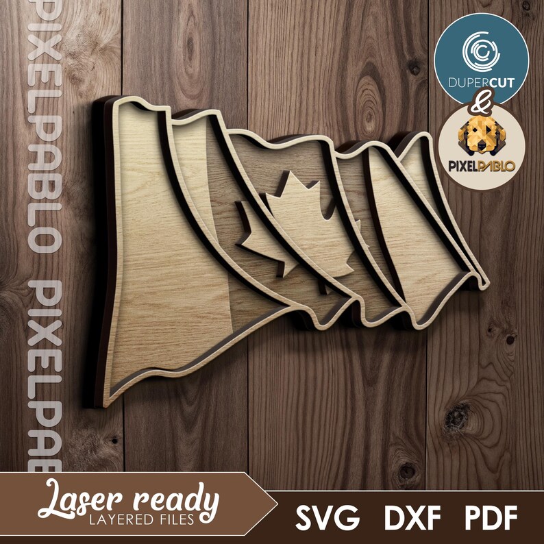Canadian Flag in the Wind SVG File | Vector Design for Laser Cutting ...