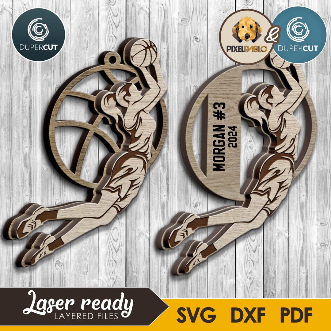 Girls Basketball Sport Ornament SVG Laser Cut File: Personalized ...