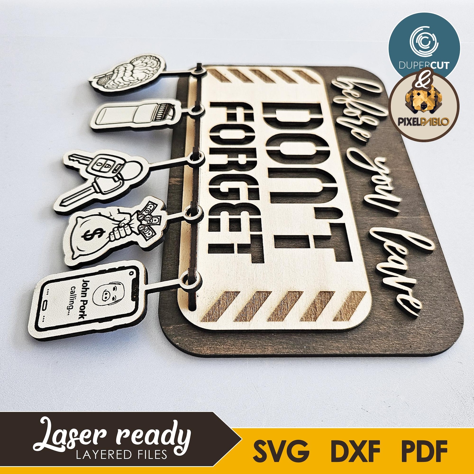Before You Leave Reminders Sign SVG File: Laser Cut to Do List (digital ...