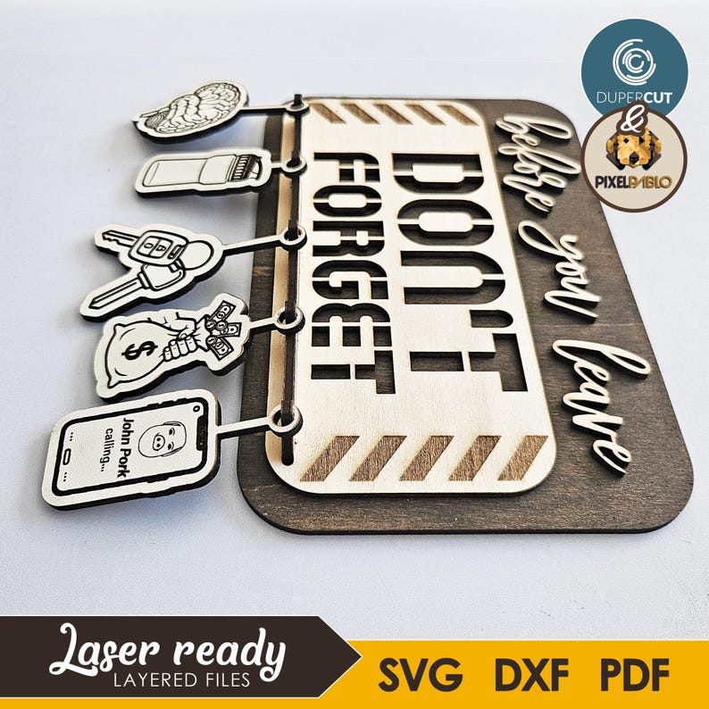 Before You Leave Reminders Sign SVG File: Laser Cut to Do List (digital ...