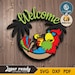 Beach Parrot Sign Welcome Layered SVG File | Vector Design for Laser ...