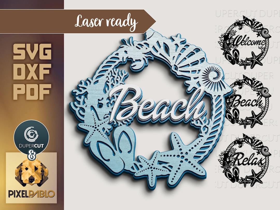3 Designs Beach Relax Welcome Signs SVG Layered File | Vector Design ...