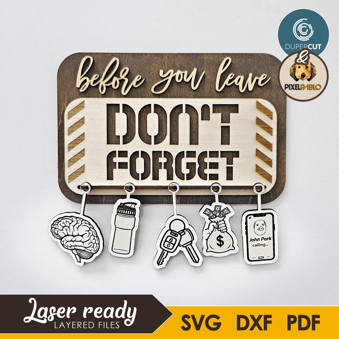 Before You Leave Reminders Sign SVG File: Laser Cut to Do List (digital ...