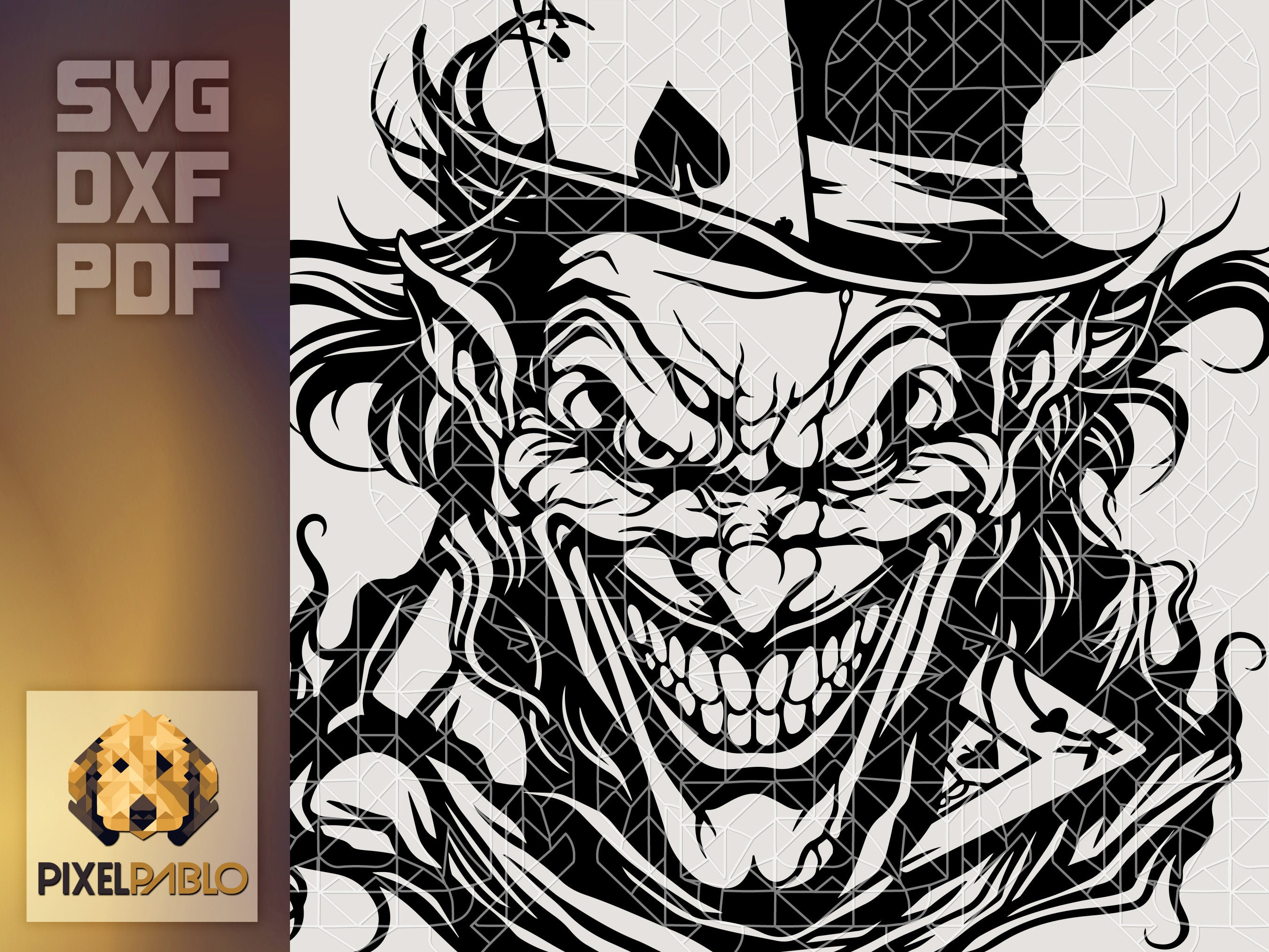 Laughing Jester With Cards, Creepy Joker Gothic Steampunk Template ...