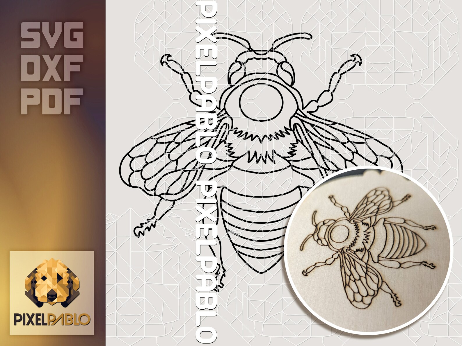 Bee Scoring Pattern SVG File | Detailed Template, Vector Design for ...