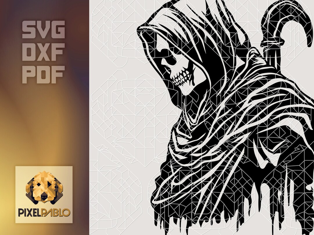Grim Reaper With Scythe | Gothic Steampunk Design | Vector Design for ...