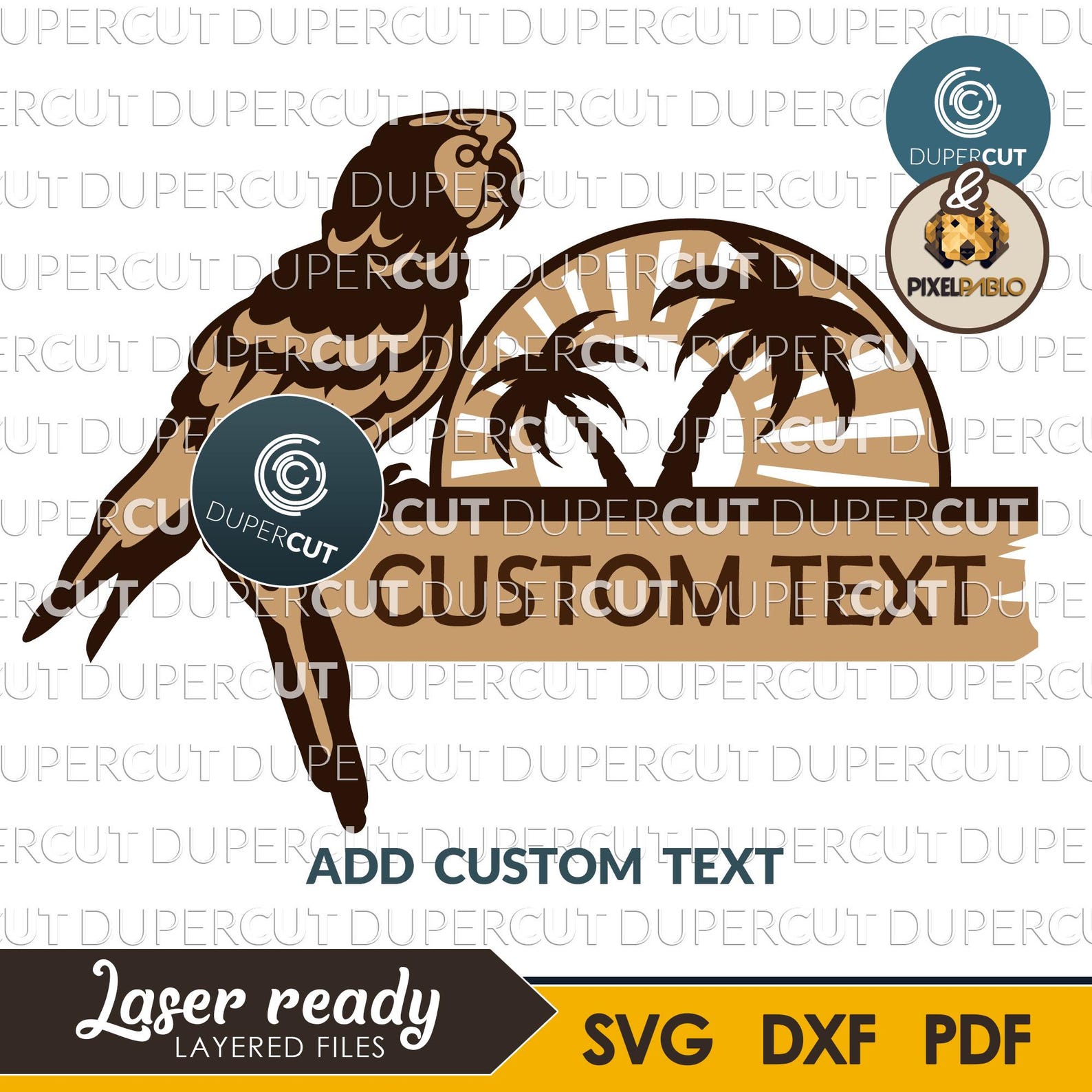 Parrot Welcome Sign SVG File: Laser Cut Wall Decor Plaque (digital ...