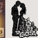 Wedding Cake Topper Bride and Groom SVG File Detailed Floral - Etsy