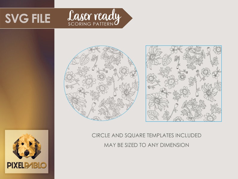 Wildflowers Scoring Pattern SVG File Scoring Rounds, Vector Design for ...