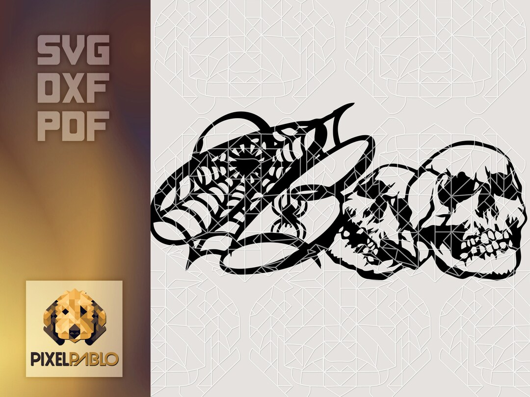 Boo Skulls | Halloween Decoration | Spider Web Boo | Vector Design for ...
