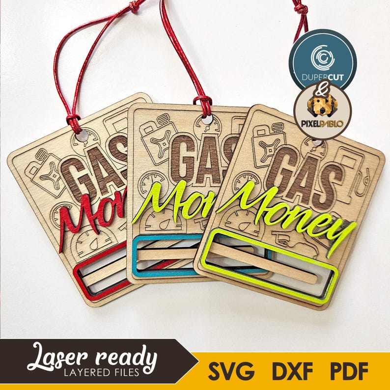 Gas Money - Cash Holder Ornament SVG - Rolled up Cash Gift (digital ...