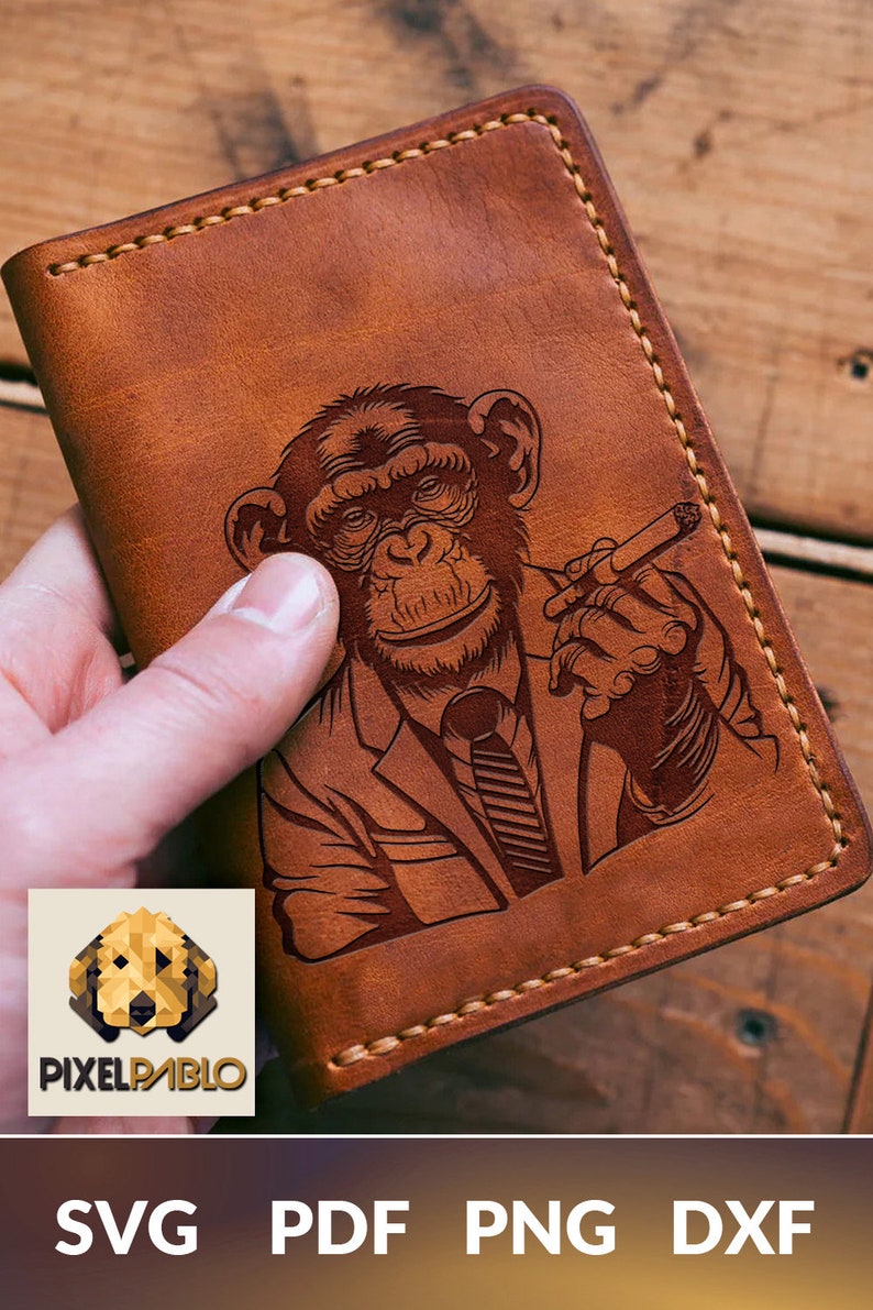 Chimp in a Suit With Cigar SVG File Detailed Template Vector Design for ...