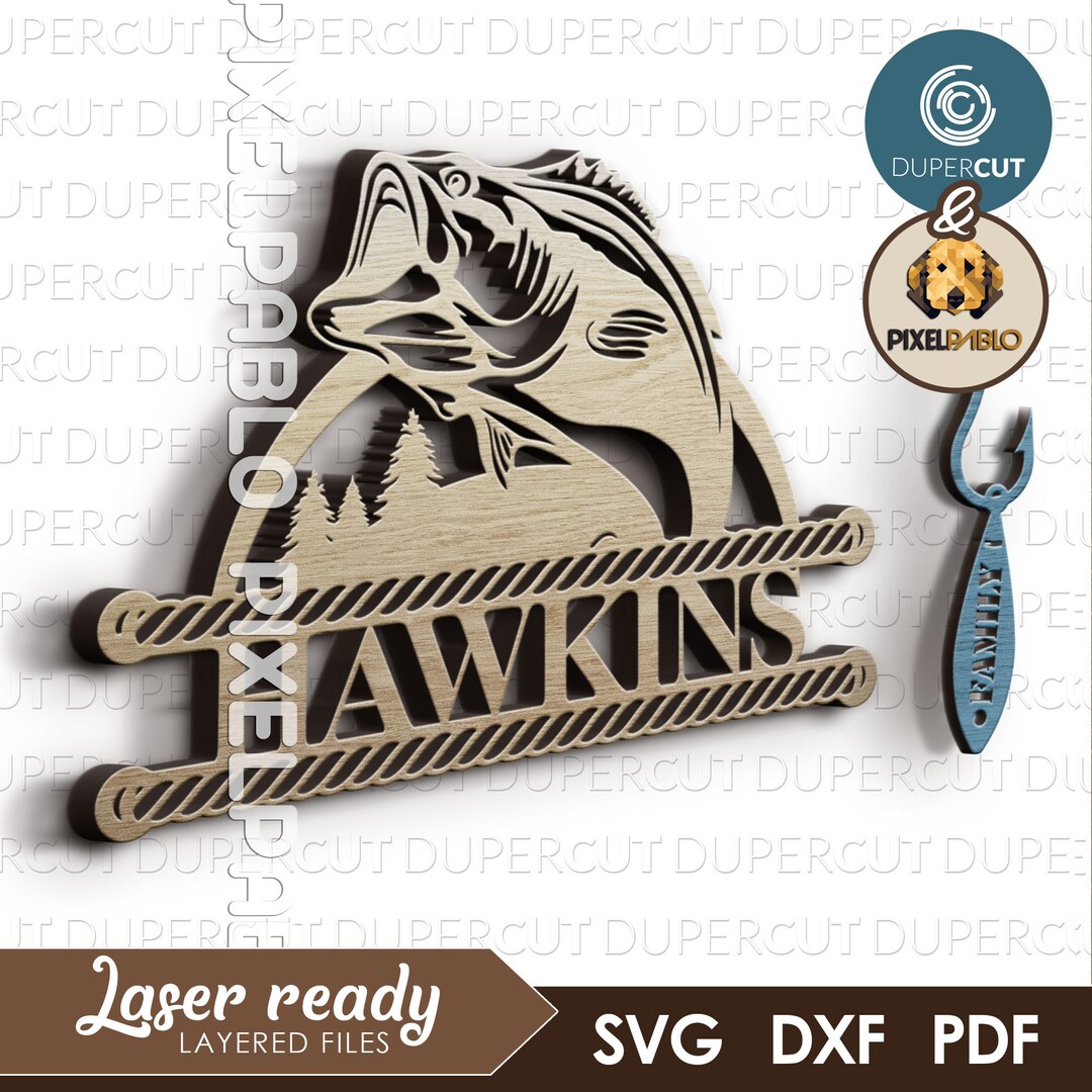 Fishing Welcome Sign SVG Layered File | Add Custom Text | Vector Design ...