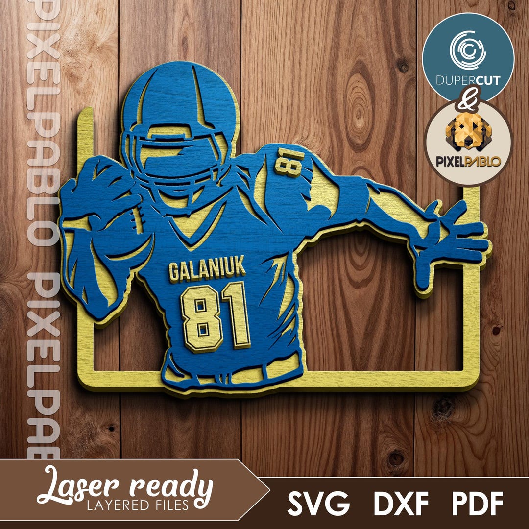 American Football Sign SVG Layered File | Vector Design for Laser ...