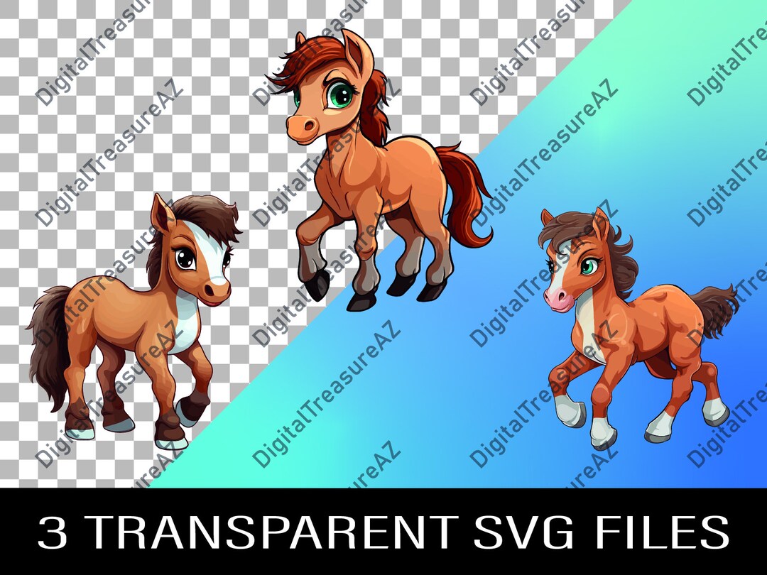 Stickers, SVG File, Cartoon, Pony, Vector Graphics, Cute Animals SVG ...