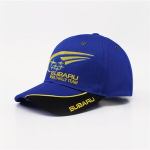 Vintage Rally Blue Subaru Rally Race Cap Baseball Cap Gold Embroidery ...