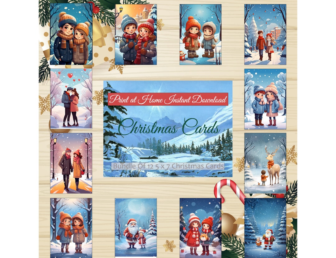 Christmas Card Bundle 3 A Merry Christmas to You Instant - Etsy
