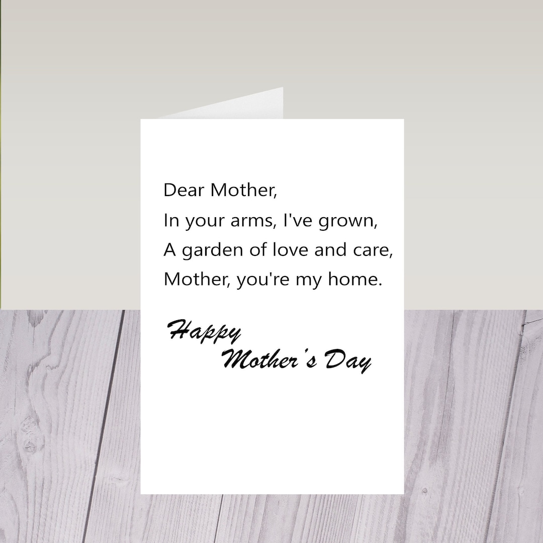 Mother's Love Garden: Heartfelt Haiku Mother's Day - Etsy