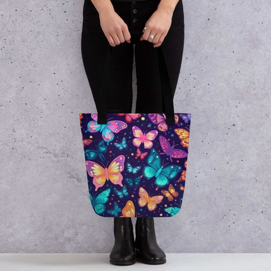 Colorful Butterflies Tote Bag Cute Butterfly Shoulder Bag - Etsy