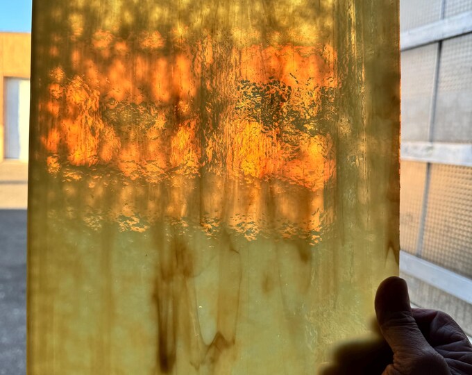 Chicago Art Glass Sheet, Translucent Cream W/brown Streaks, 9”x14” A - Etsy
