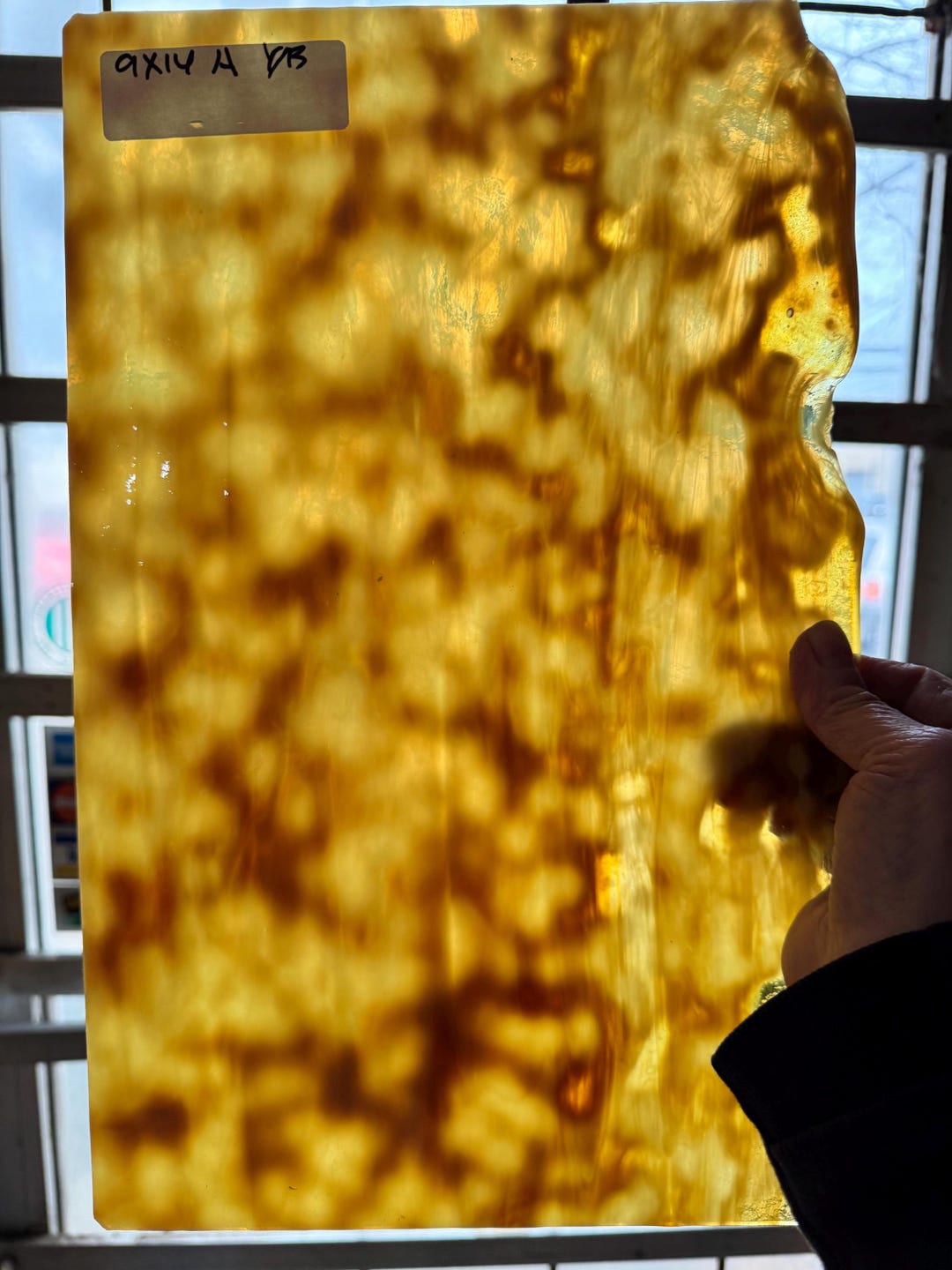 Oceana Santa Cruz Stained Glass Sheetyellow Brown Mottled, 9x14 A - Etsy