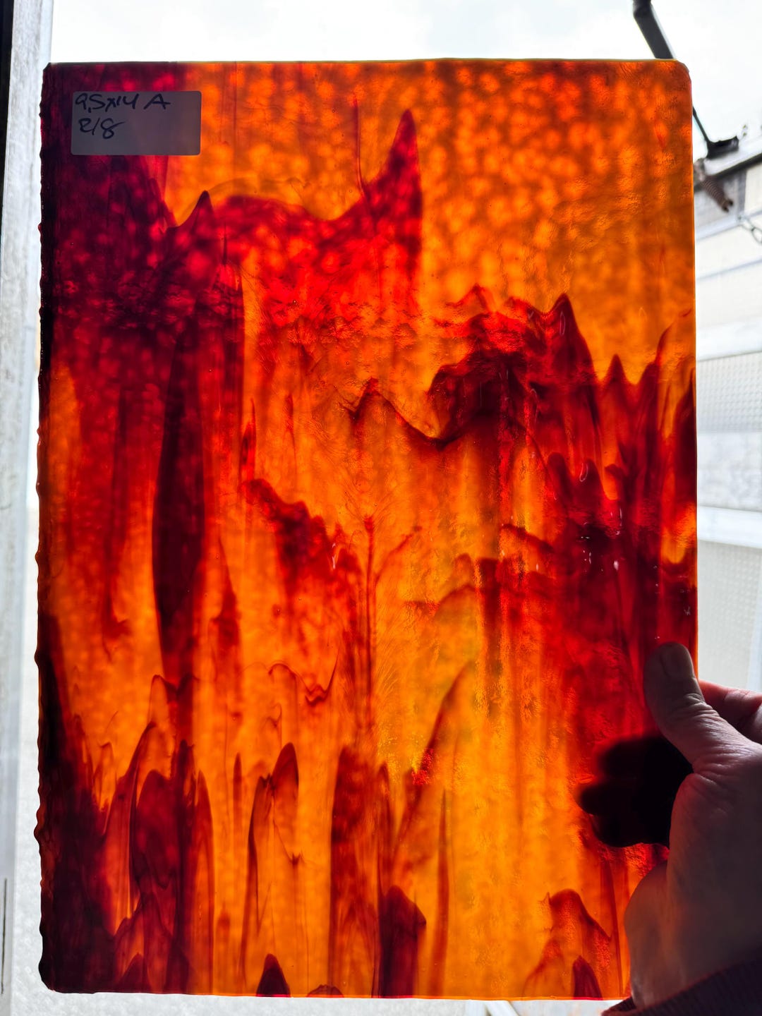 Vintage Bullseye Stained Glass Sheet, Red Gold, 9.5”x14” A - Etsy