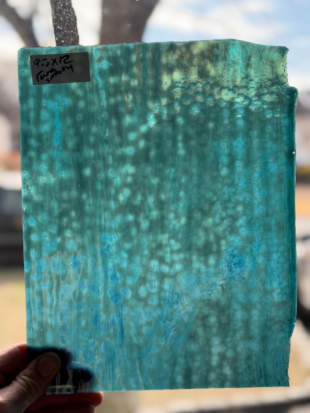 9.5x12 Vintage Bullseye Art Glass Sheet, Turquoise/aqua - Etsy