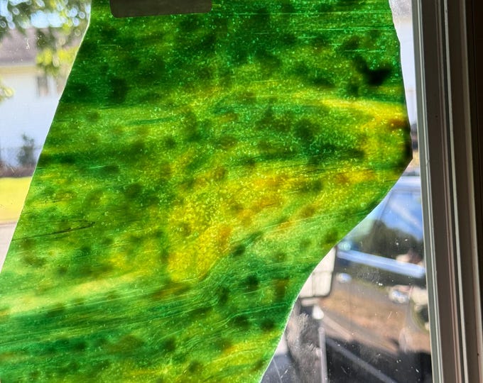 Rare Vintage Lins Art Glass Sheet, Green/yellow, 7”x10.5” - Etsy