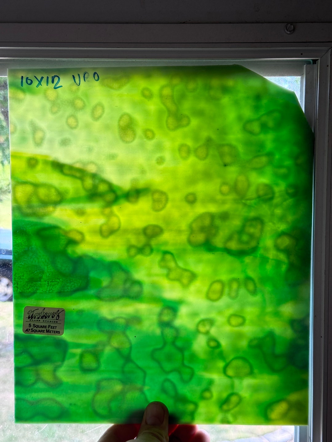 Vintage Uroboros Stained Glass Sheet, Green Yellow Mottled, 10”x12” - Etsy