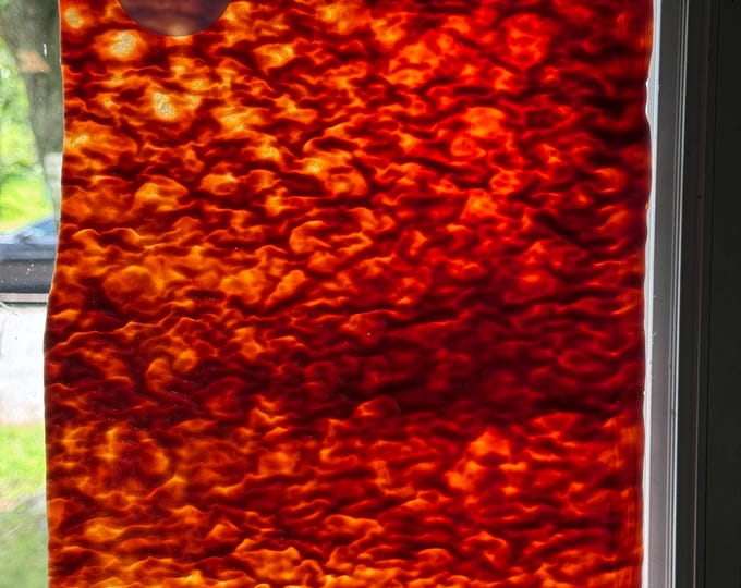 Vintage Uroboros Stained Glass Sheet, Uncat Ripple, Rusty Orange, 10 ...