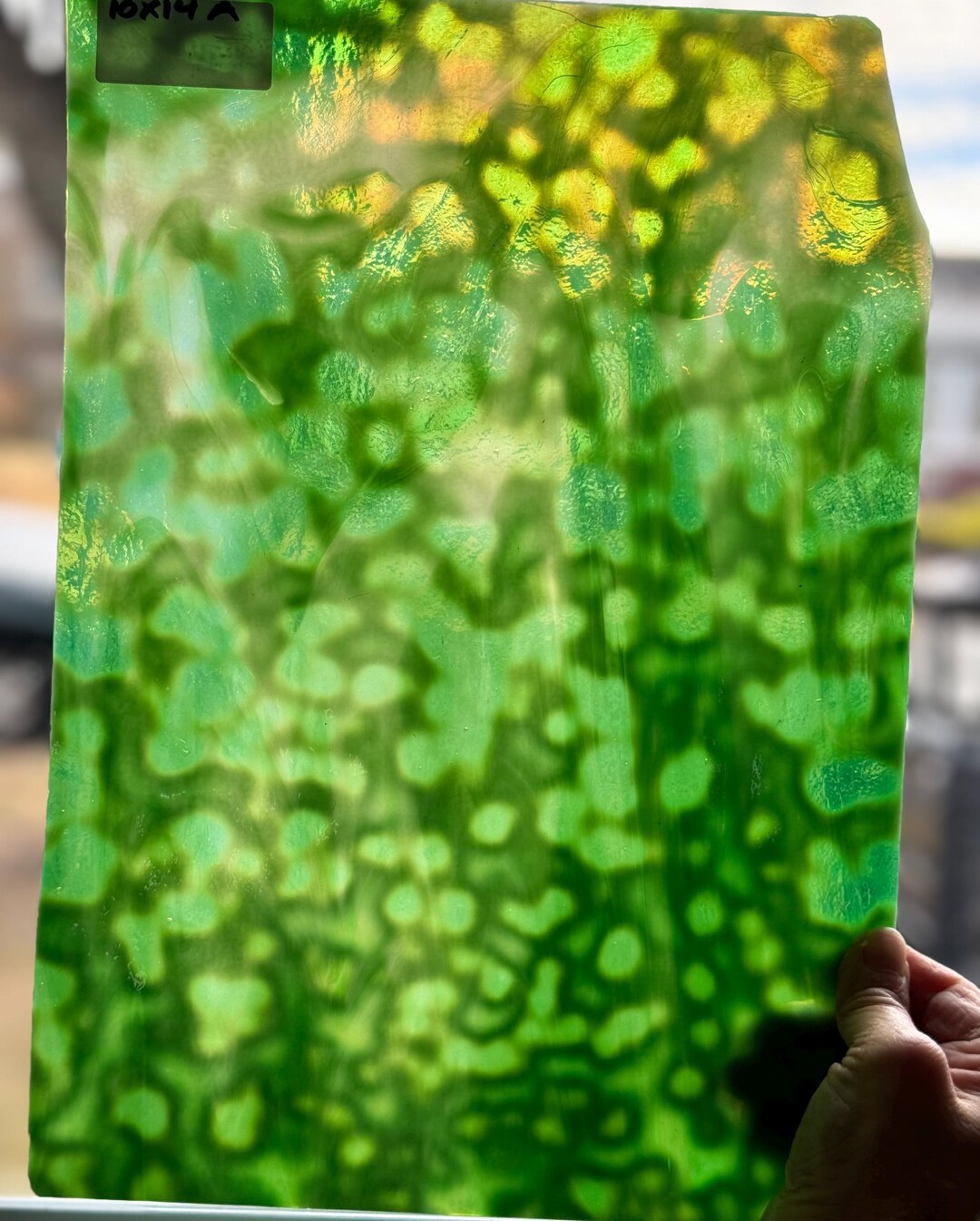 Vintage Youghiogheny Stained Glass Sheet, Green Mottled, 10”x14” A - Etsy